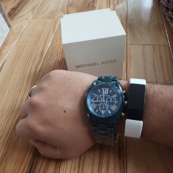 Michael Kors | Accessories | Nwt Mk Bradshaw Teal Coated Chronograph ...